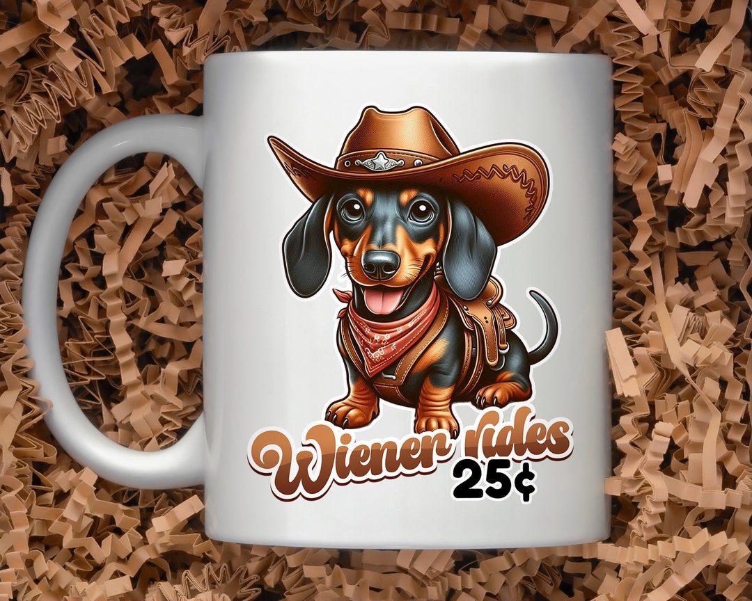 Cowboy Dachshund Wiener Rides 25 Cents PNG, Cute Dog Western Theme ...