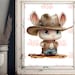 Cute Bunny With Cowboy Hat Png, Western Themed Rabbit Sublimation ...