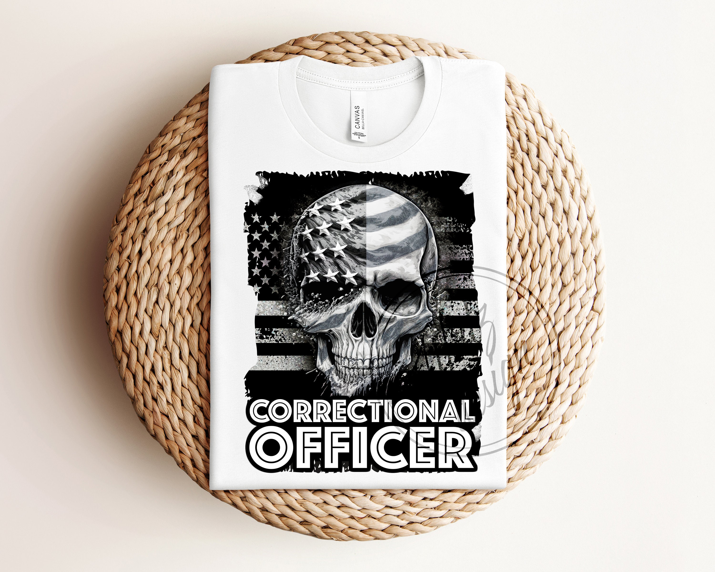 Correctional Officer Skull American Flag PNG, Patriotic Correctional ...