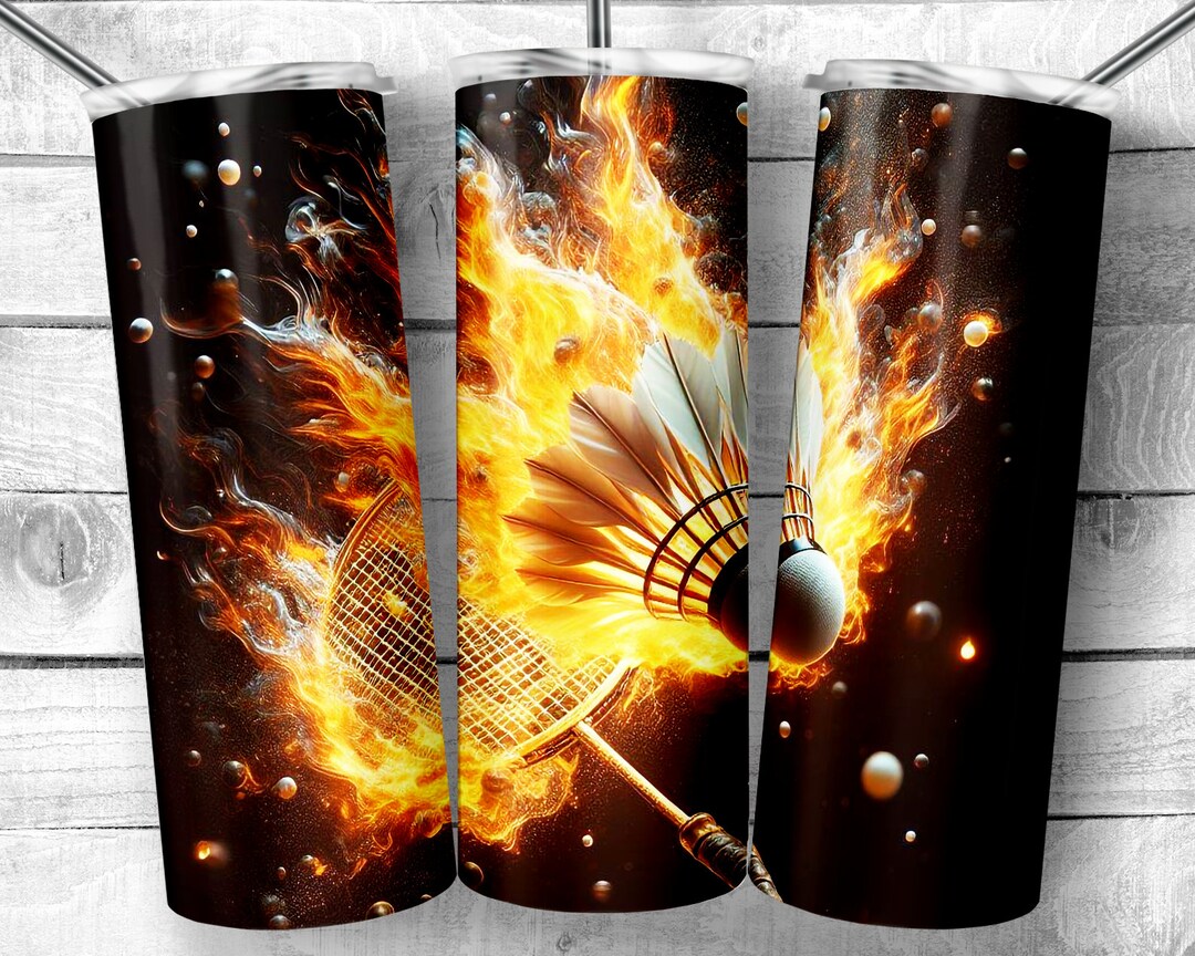 Badminton Shuttlecock 20oz Skinny Tumbler Sublimation Design, Shuttle ...