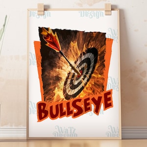 Bullseye Png, Flaming Dart Board Png, Fiery Dartboard Sublimation ...