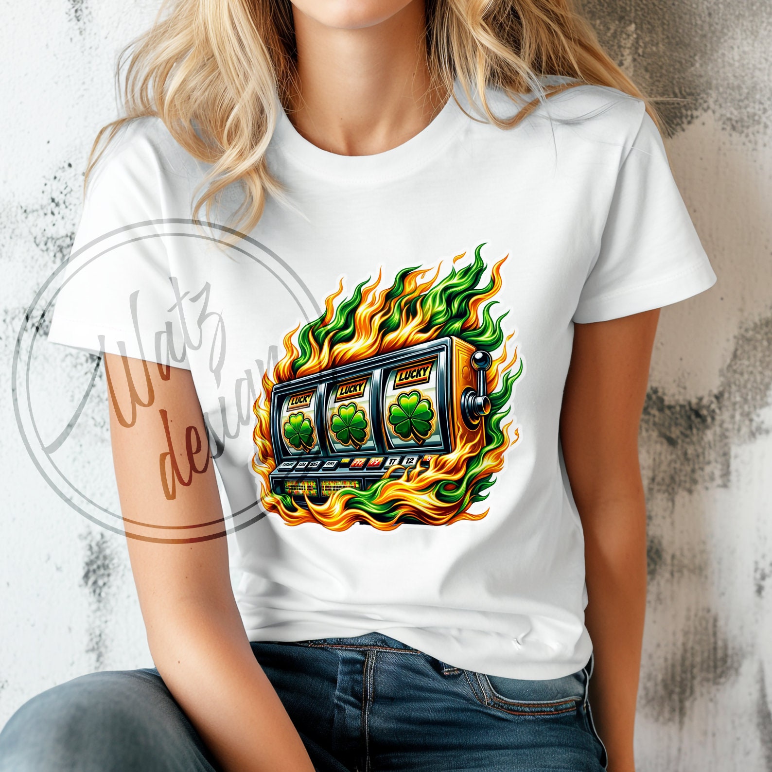 Flaming Lucky Slot Machine PNG, Casino Themed Digital Download ...