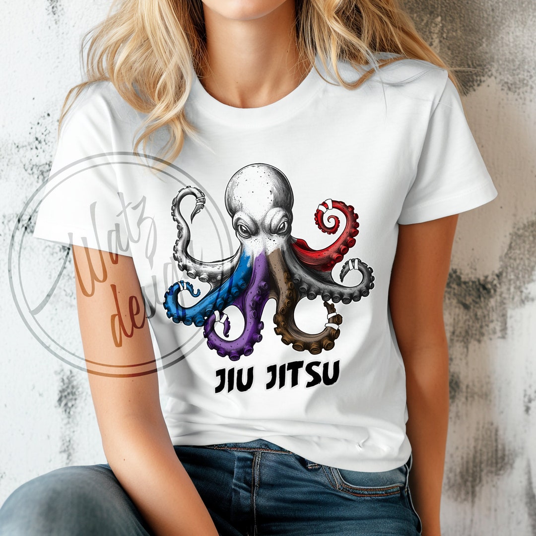 Jiu Jitsu Belts Octopus Png, All Belts Octopus Bjj Design, Jitz Squid ...