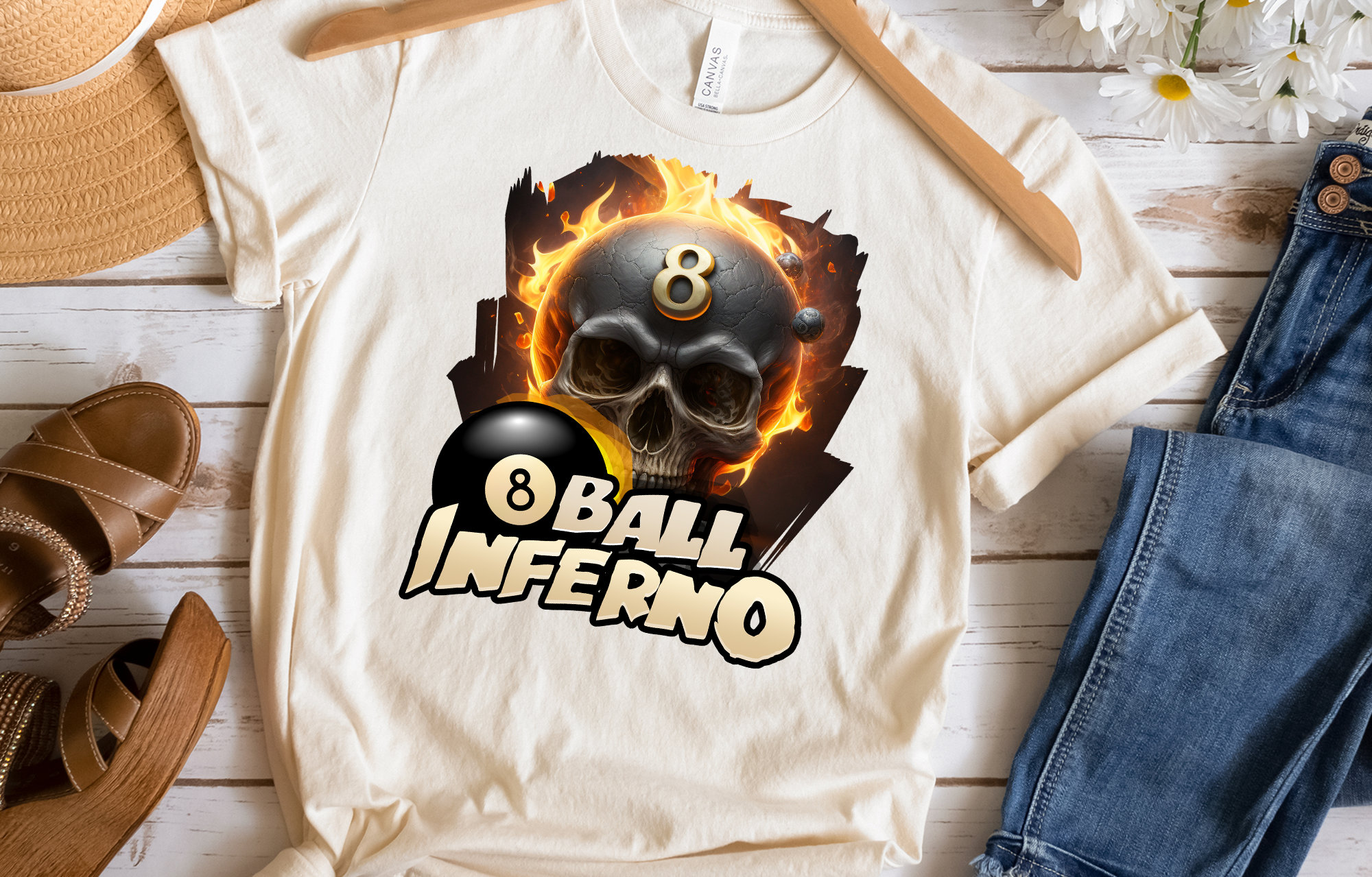 Eight Ball Inferno Png, Billiard Skull With Eight Ball Sublimation ...