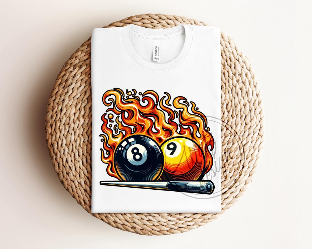 Flaming 8 Balls Png, Flaming Billiards Balls Sublimation Design, Eight ...