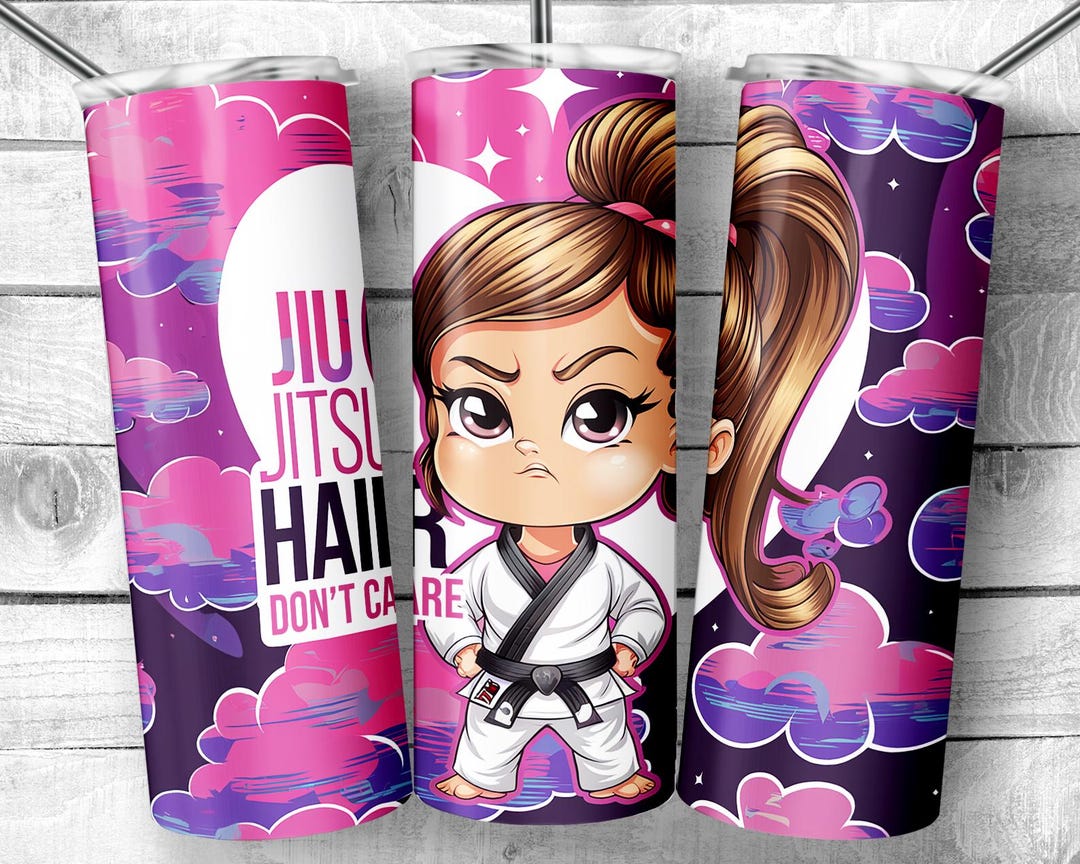 Jiu Jitsu Girl Power 20oz Skinny Tumbler Design | Cute Anime BJJ Girl ...