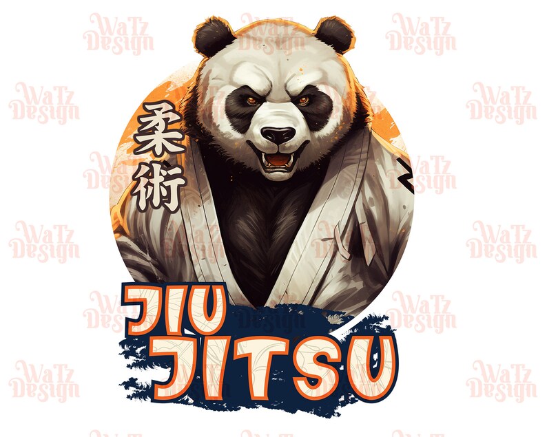 Jiu Jitsu Panda Png, Bjj Growling Panda Sublimation Design, Train ...