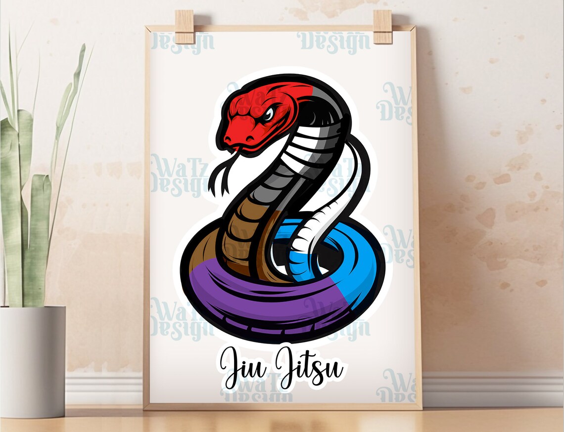 Jiu Jitsu Snake Belt Colors Sublimation Design, Viper Belt Jiu Jitsu ...