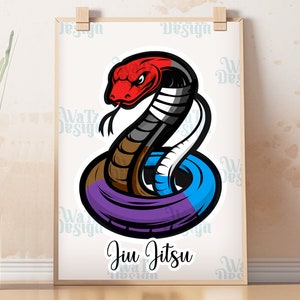 Jiu Jitsu Snake Belt Colors Sublimation Design, Viper Belt Jiu Jitsu ...