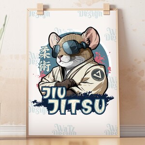 Jiu Jitsu Mouse Png, Bjj Rodent Sublimation Design, Train Brazilian Jiu ...