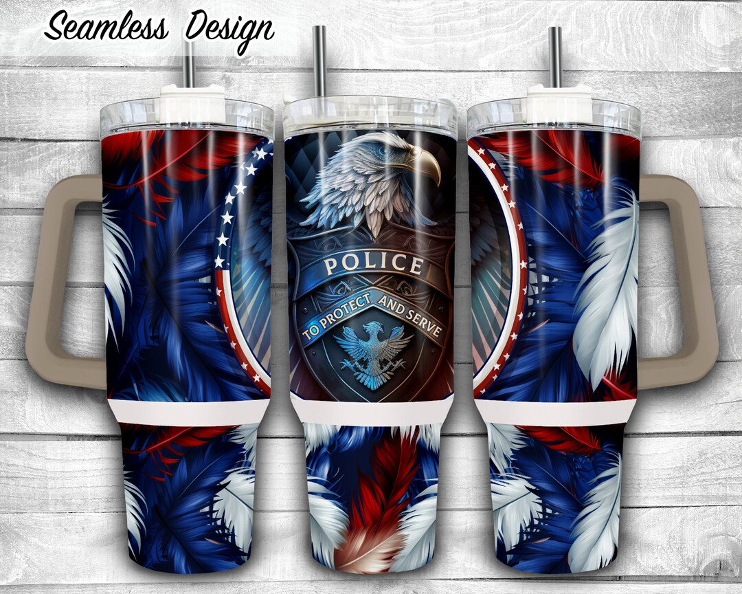 Police Eagle Design, Police Emblem 40oz Skinny Tumbler Design | Law ...
