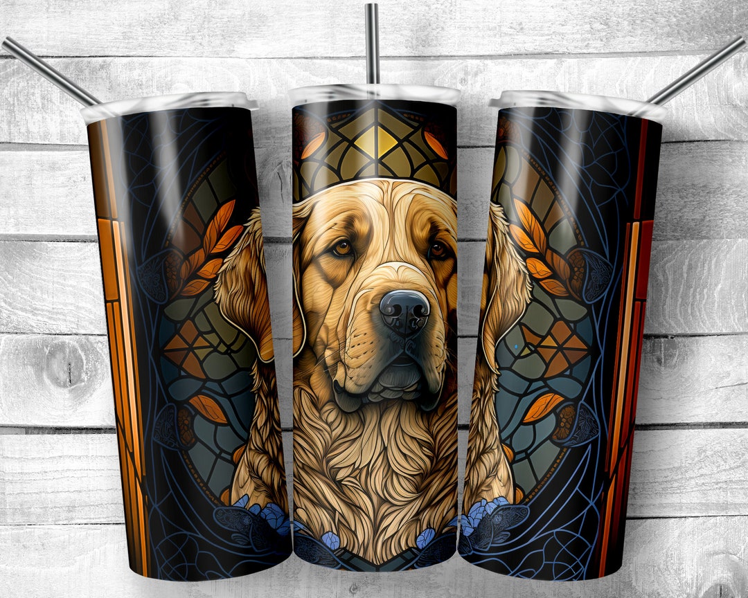 Labrador Retriever Stained Glass 20oz Skinny Tumbler Design, Lab ...