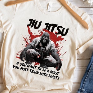 Jiu Jitsu Monkey Sublimation Design, Train With Beast Brazilian Jiu ...
