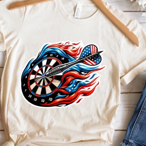 Flaming USA Dart PNG, Flaming Patriotic Darts Sublimation Design ...