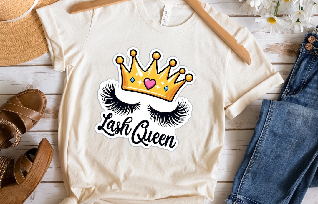 Lash Queen Png, Big Lashes With Gold Queens Crown Png, Queen Eyelash Extension Graphic, Lash ...
