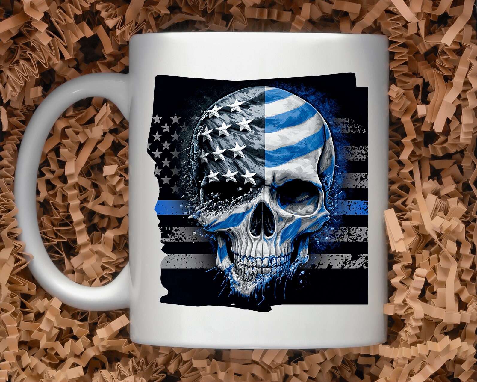 Police Flag Patriotic Skull Png,american Flag on Skull Png, Officer ...
