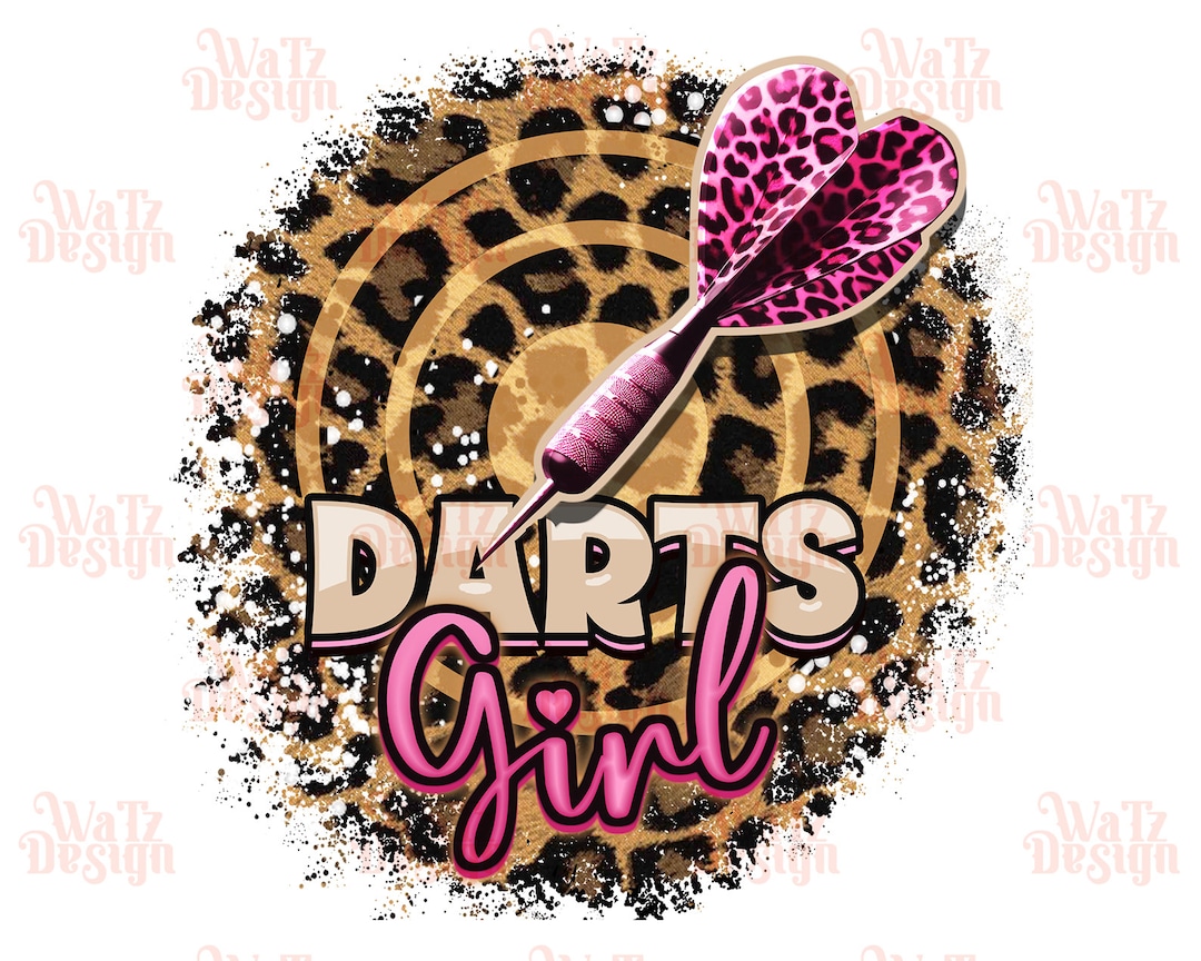Darts Girl Png, Girl Pink Dart Sublimation Design, Pink Leopard Skin ...