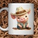 Cute Pig With Cowboy Hat Png, Western Themed Baby Piglet Sublimation ...