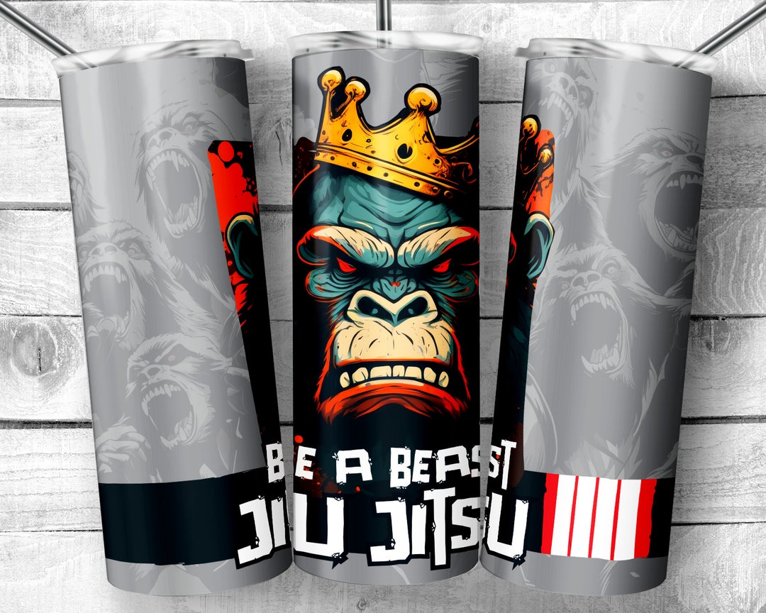 Be a Beast Ape Jiu Jitsu 20 Oz Skinny Tumbler Sublimation Design,bjj ...