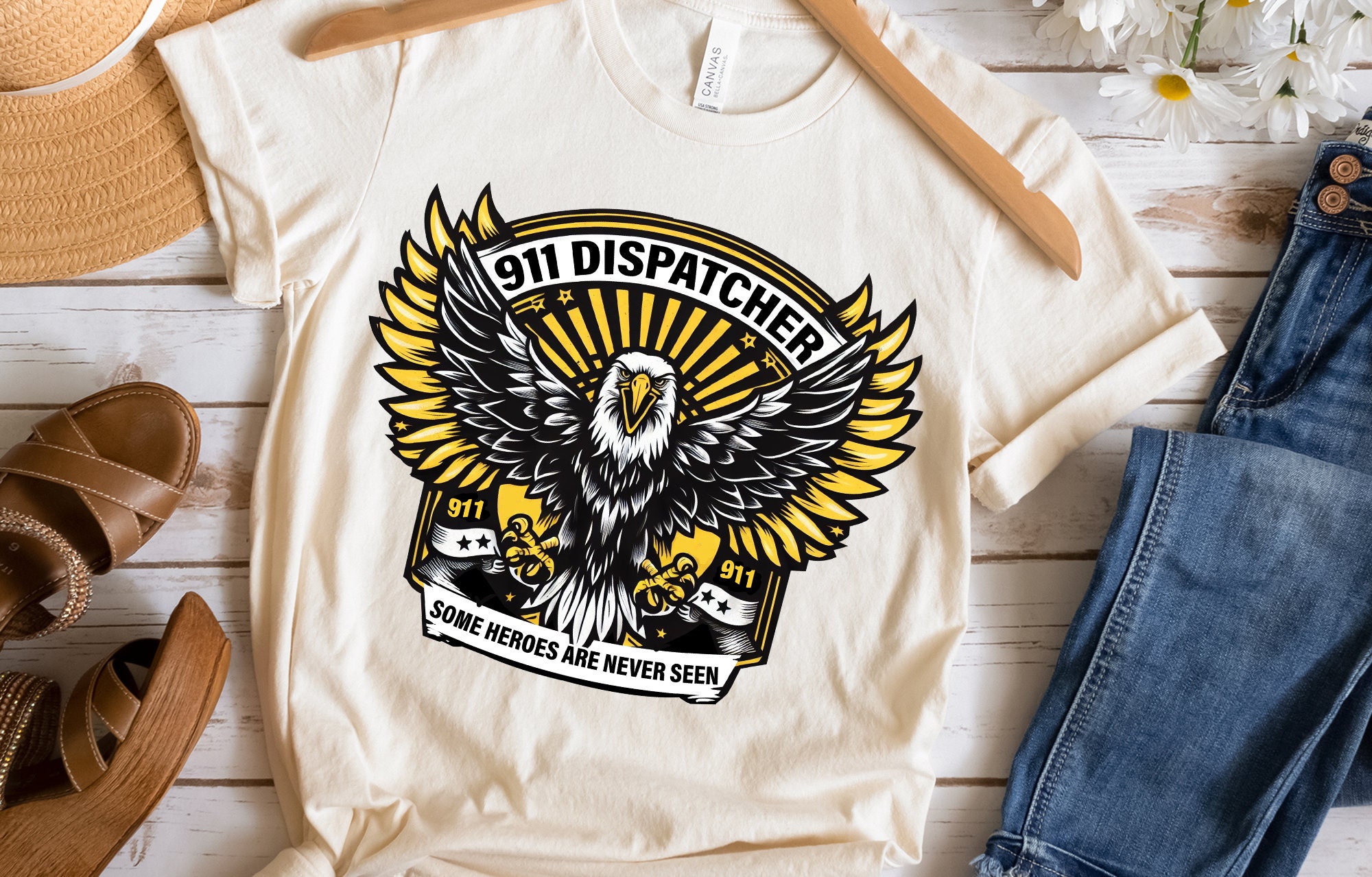 911 Dispatcher Eagle PNG | Patriotic Eagle Emblem Png | Some Heroes Are ...