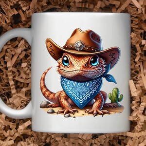 Cute Cowboy Lizard PNG - Western Themed Baby Reptile Sublimation Design ...