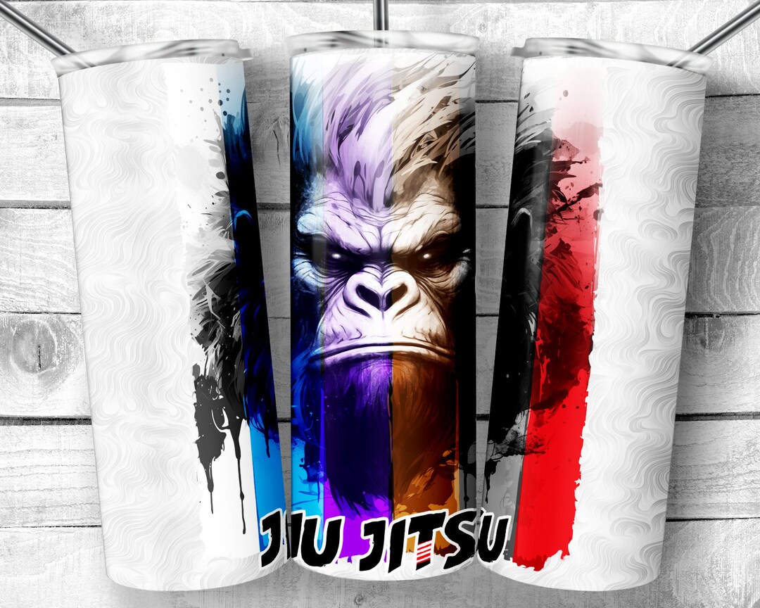 Jiu Jitsu Ape Belt Color 20oz Skinny Tumbler Sublimation Png, Grappling ...