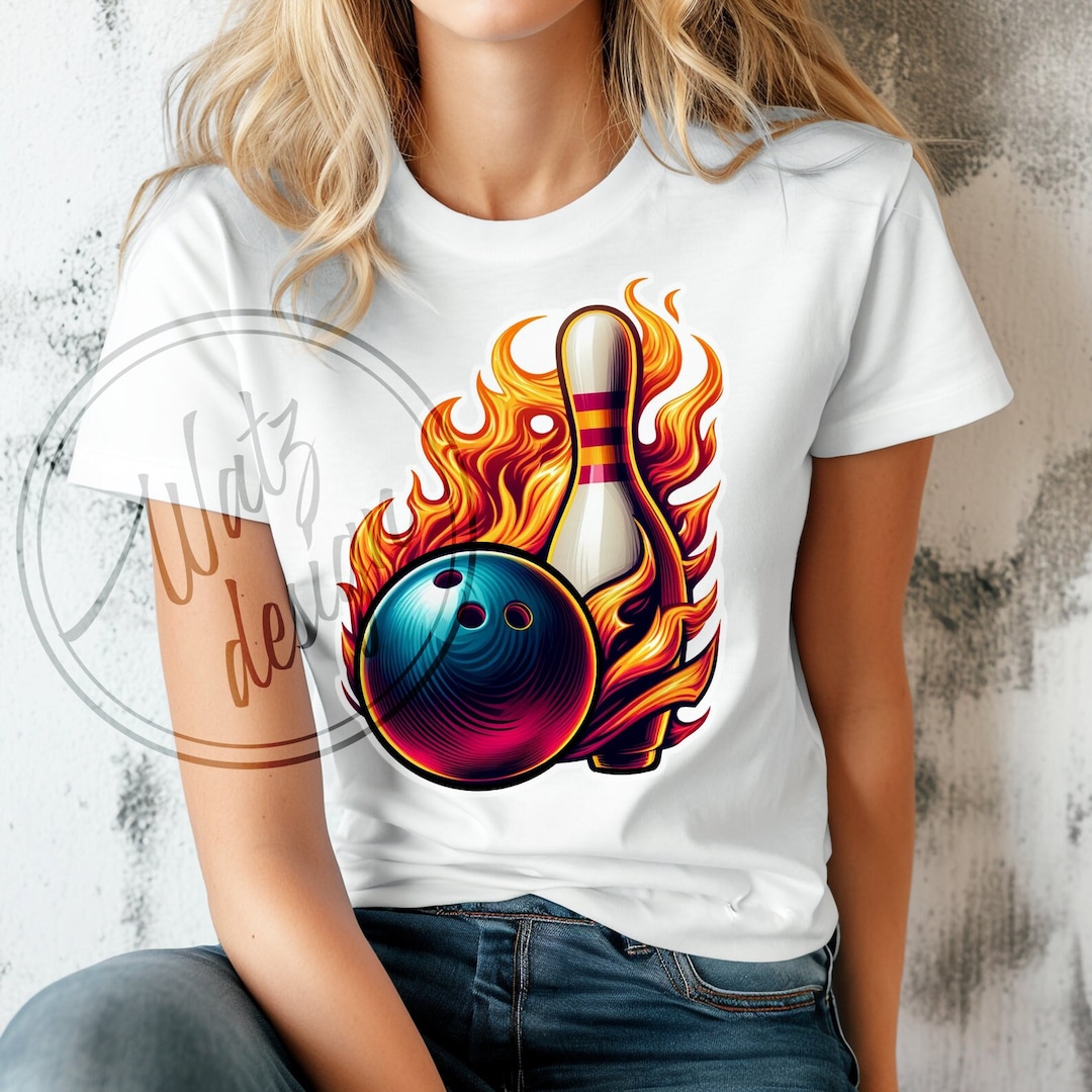 Flaming Bowling Ball and Pin PNG, Flaming Bowling Ball Sublimation ...