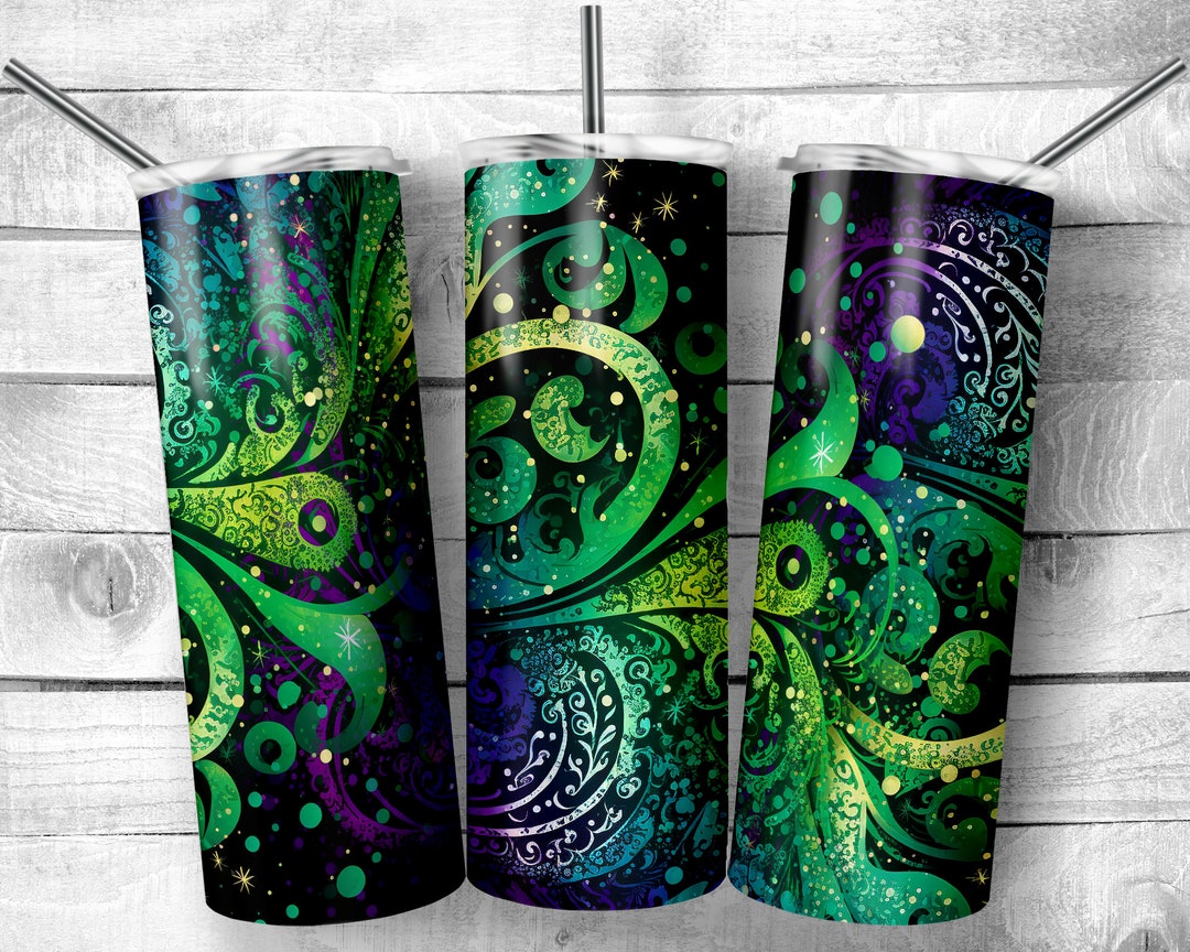 Seamless Mardi Gras Fluer De Lis Tumbler Design - Colorful Carnival ...