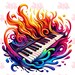 Colorful Flaming Piano Keys PNG - Vibrant Music Keyboard Sublimation ...