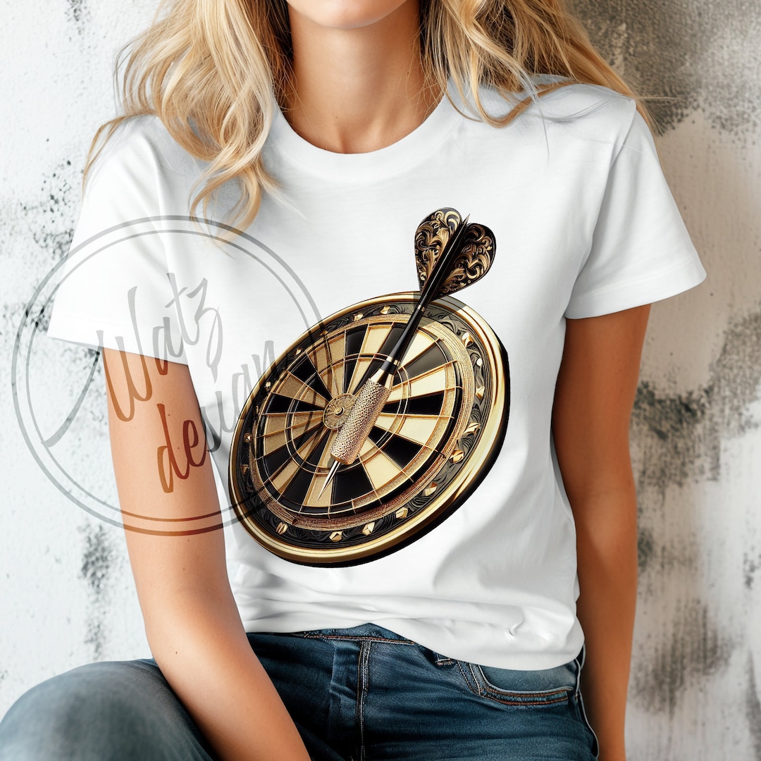 Gold and Black Bullseye Dart Board Png, Luxury Darts Design Png, Gold ...