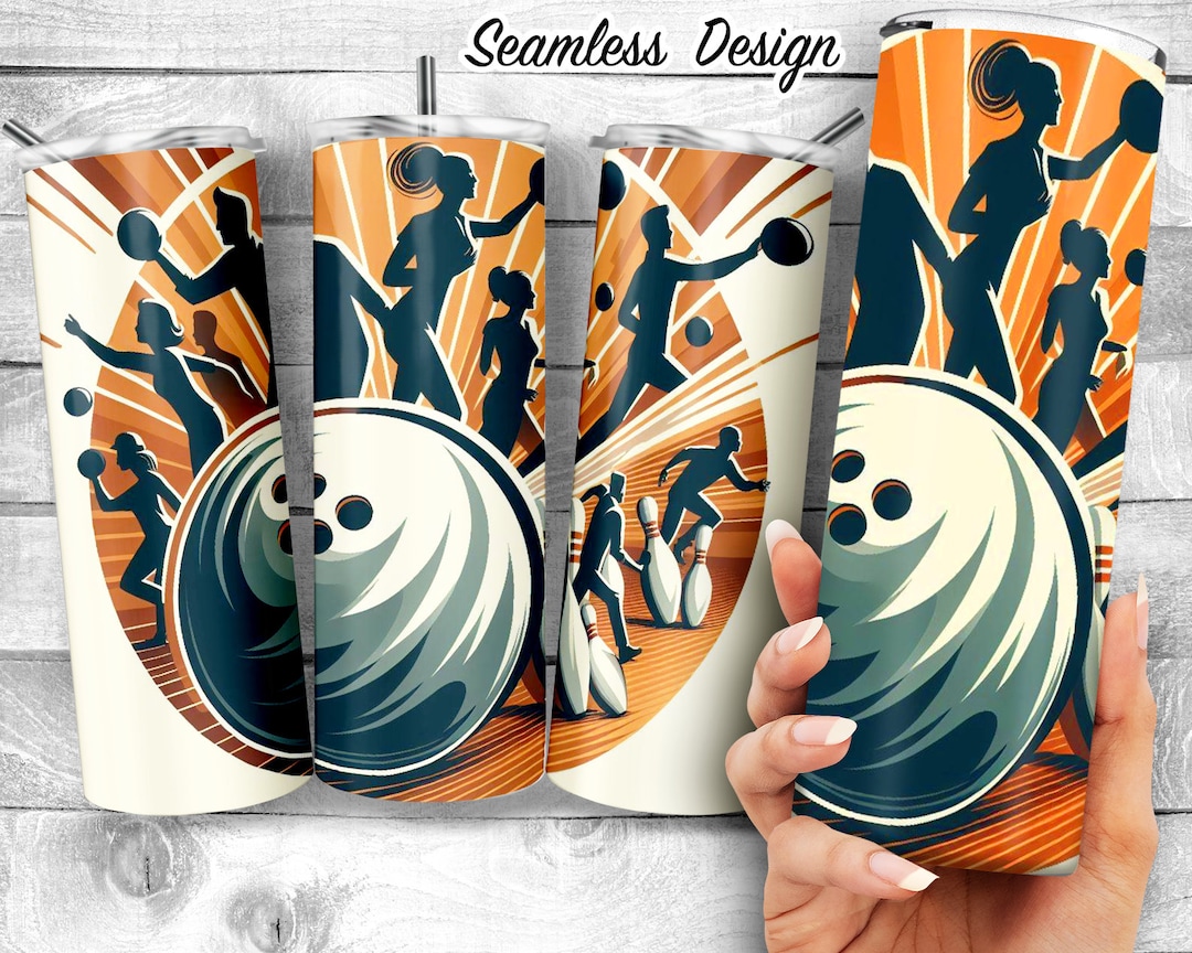 Vintage Wallpaper Ball and Pins 20oz Skinny Tumbler Sublimation Design ...