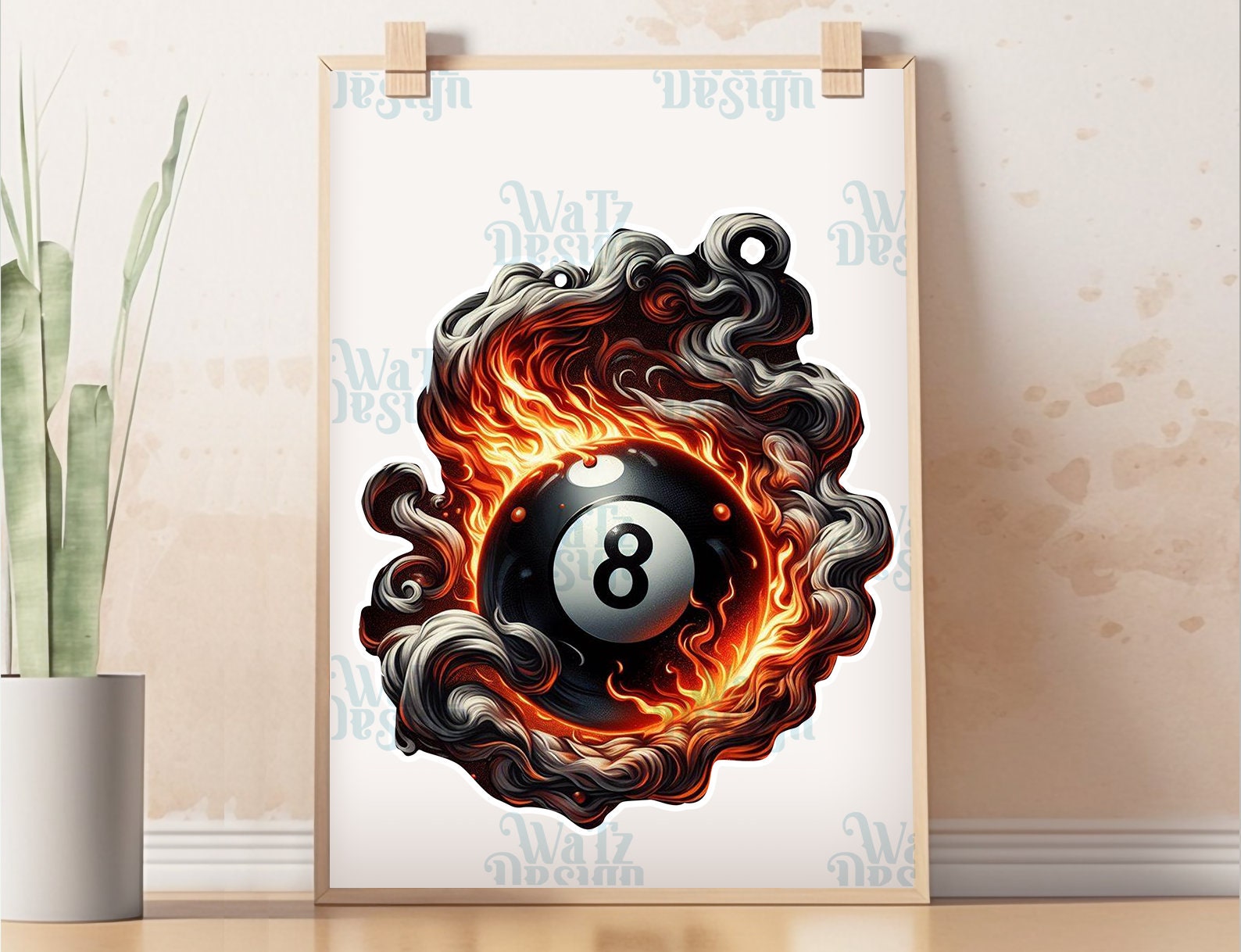 Flaming Eight Pool Ball Png, Billiards Ball With Fire and Smoke ...