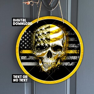 911 Dispatcher Skull Design, Crisis Operator Flag Sign for Wreath ...