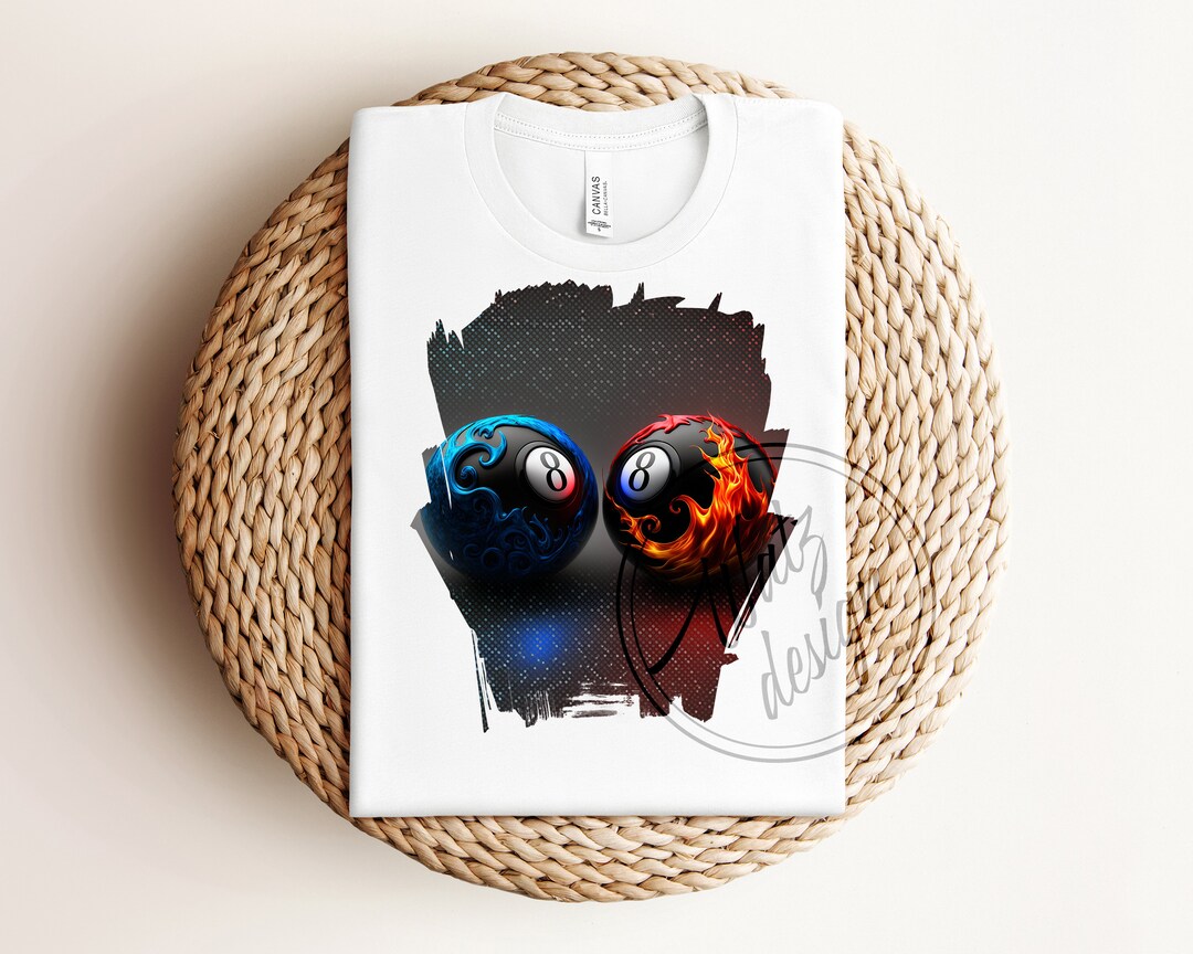 Flaming 8 Ball Png, 8 Ball Fire and Ice Sublimation Design, Digital ...