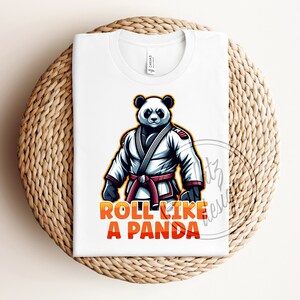 Jiu Jitsu Roll Like a Panda Png, Panda in a Jungle Gi Bjj Design ...