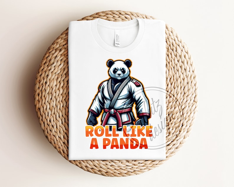 Jiu Jitsu Roll Like a Panda Png, Panda in a Jungle Gi Bjj Design ...