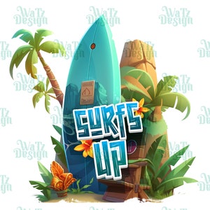 Surf's up Png, Beach Life Design, Surf Board Png, Tropical Life PNG ...