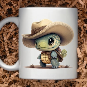 Cute Cowboy Turtle PNG - Western Themed Baby Tortoise Sublimation ...