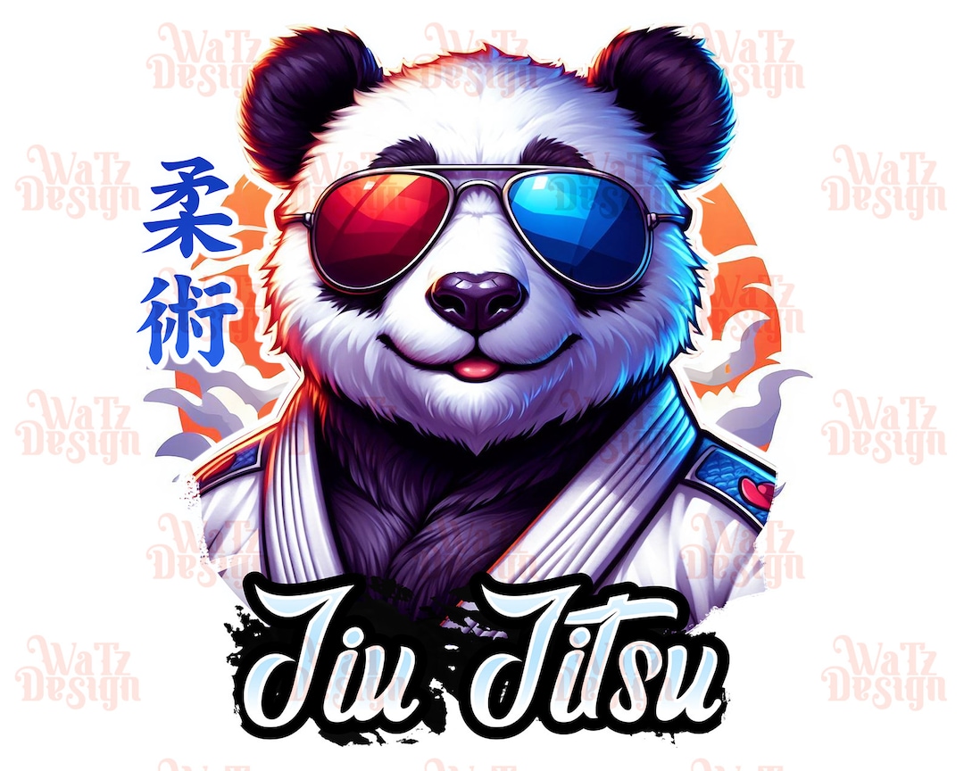 Cartoon Jiu Jitsu Panda Png, Bjj Panda Sublimation Design, Train ...