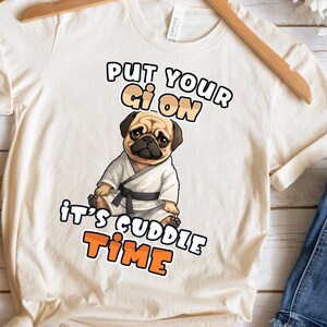 Put Your Gi On" Pug Jiu Jitsu Sublimation Design PNG | Funny BJJ Dog ...