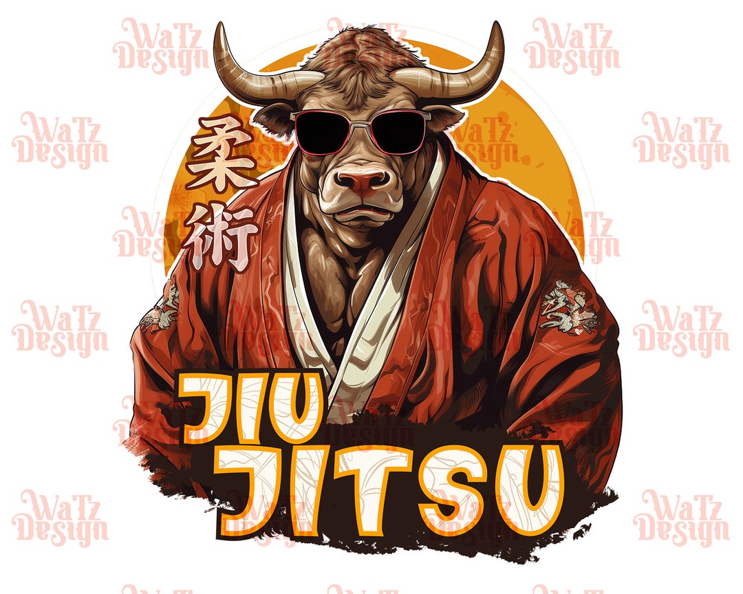 Jiu Jitsu Bull Png, Bjj Steer in Shades Sublimation Design, Brazilian ...