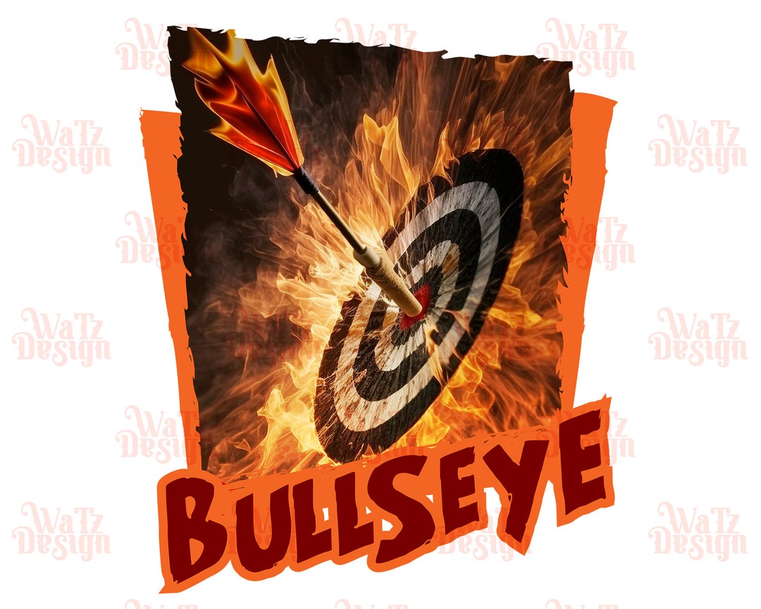 Bullseye Png, Flaming Dart Board Png, Fiery Dartboard Sublimation ...