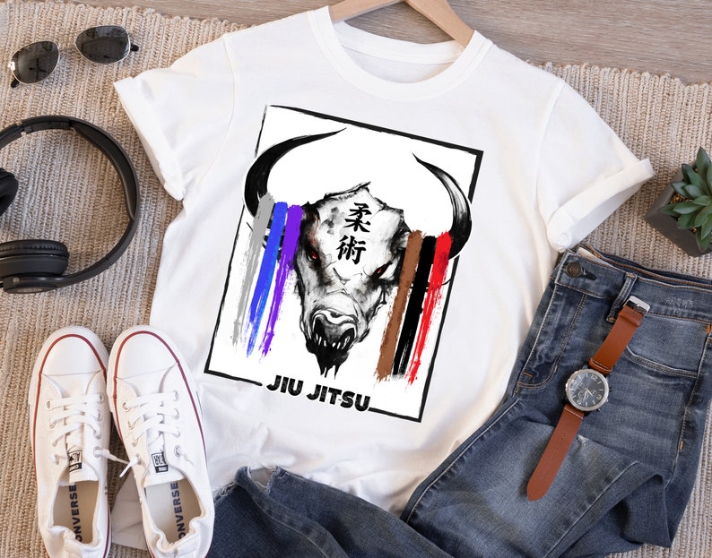 Brazilian Jiu Jitsu Bull Belt Colors Sublimation Design, Raging Bull ...