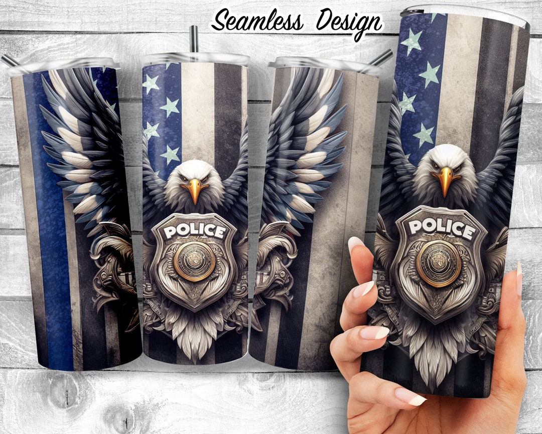 Police Eagle Design, Police Emblem 20oz Skinny Tumbler Design | Law ...