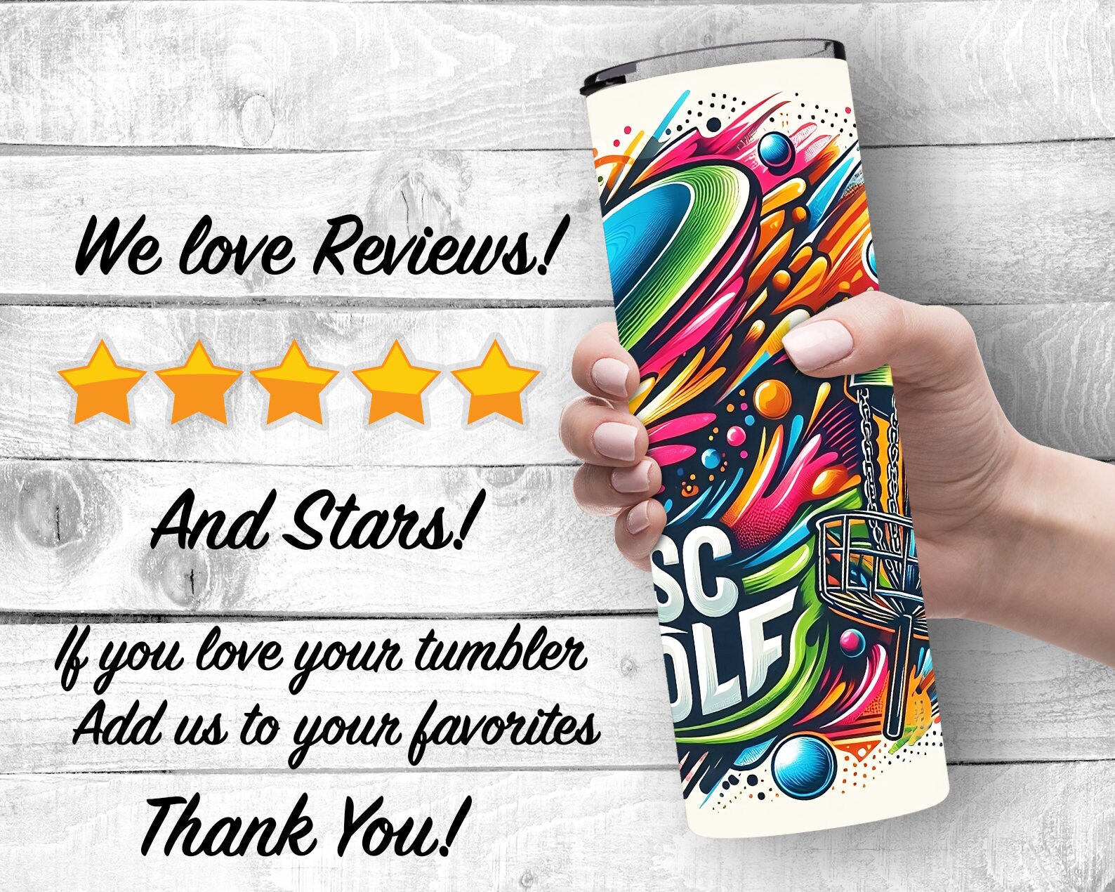 Colorful Disc Golf 20 Oz Skinny Tumbler Sublimation Design, Frisbee ...
