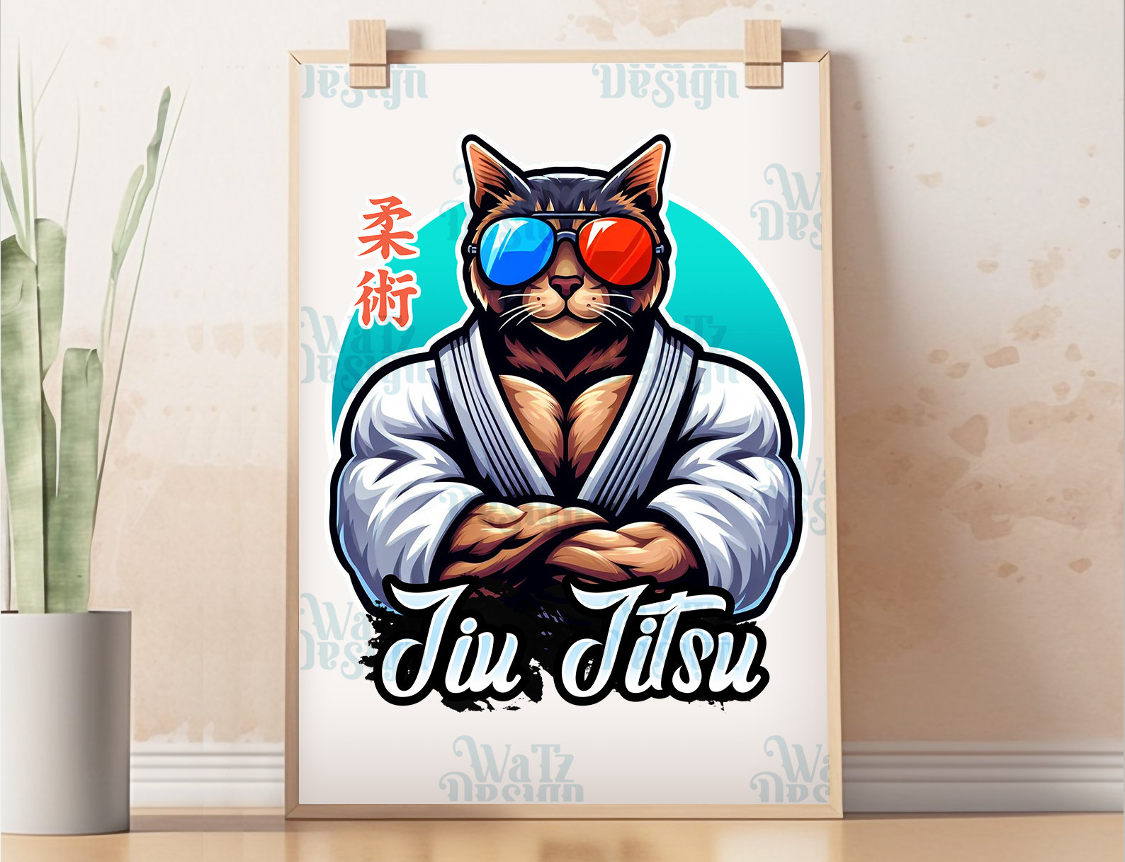 Jiu Jitsu Cat Png, Bjj Cat in Shades Sublimation Design, Train ...