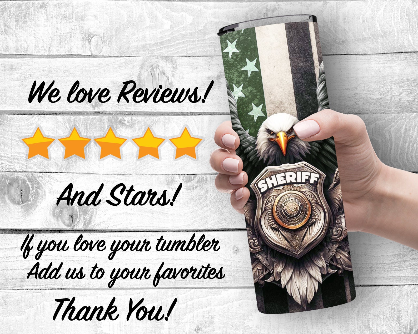 Sheriff Eagle Design, Police Emblem 20oz Skinny Tumbler Design | Law ...