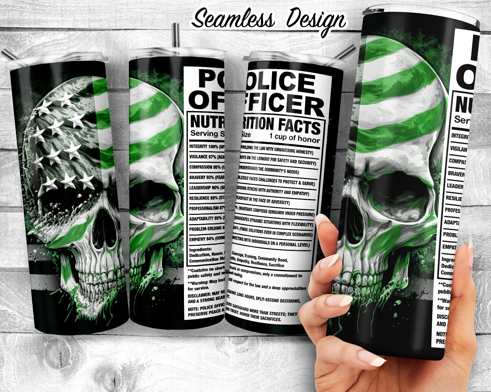 Sheriff Skull 20oz Skinny Tumbler Design, Police Officer Facts, Cop ...