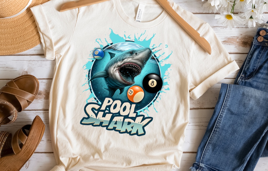 Pool Shark Billiards Png, Shark in Giant Pool Ball Sublimation Design ...