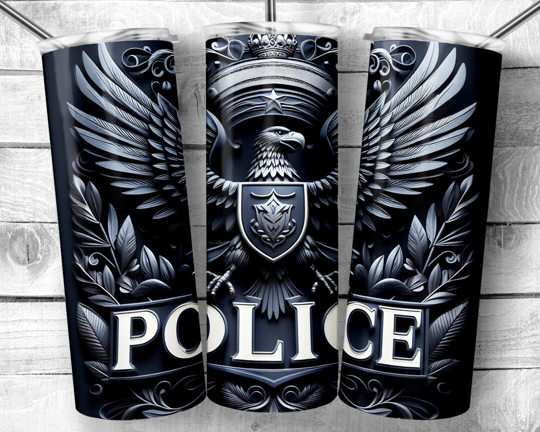 Police Eagle Design, Police Emblem 20oz Skinny Tumbler Design | Beveled ...